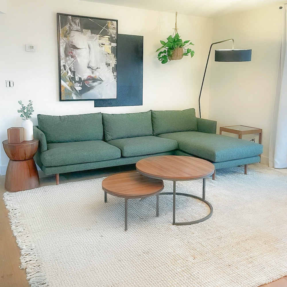 Anne Sofa | L Shaped Sectional | Polyfill Cushion (9.3 feet) XL | Remo