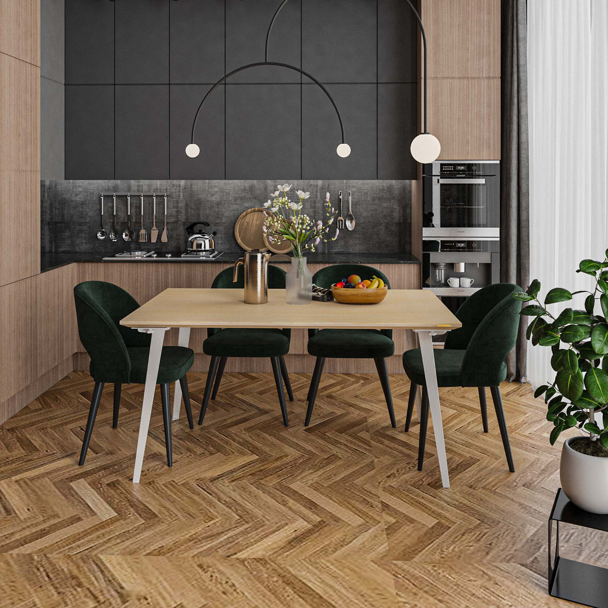Serenity Dining Table (5x3 feet) - White Oak Veneer
